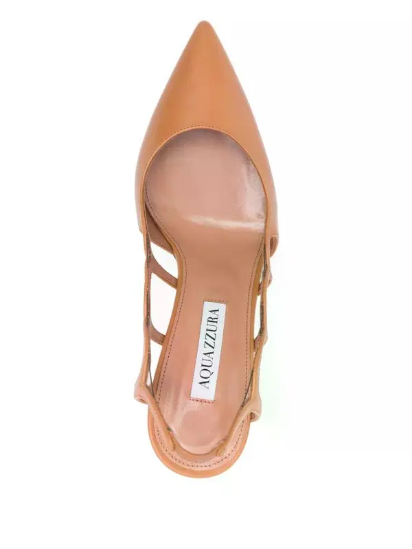 AQUAZZURA 90mm Cut-out Slingback Pumps - Neutrals