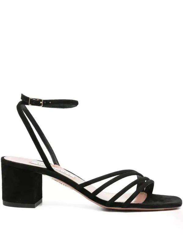 AQUAZZURA 50mm Latour Ankle-strap Block-heel Sandals - Black