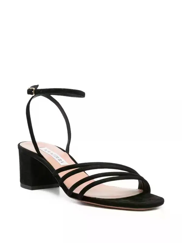 AQUAZZURA 50mm Latour Ankle-strap Block-heel Sandals - Black