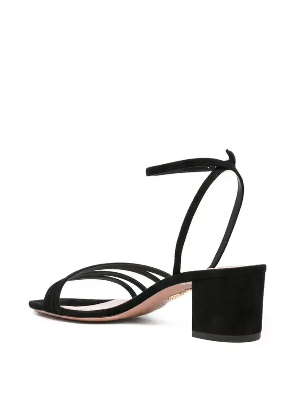 AQUAZZURA 50mm Latour Ankle-strap Block-heel Sandals - Black