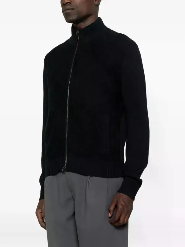 Canali Zip-up Cardigan - Blue