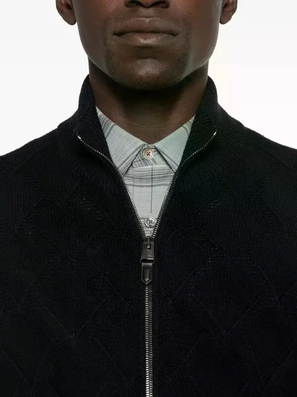 Canali Zip-up Cardigan - Blue