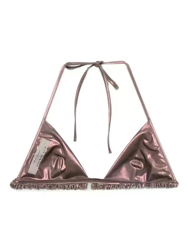 Rick Owens Metallic-effect Halter Bikini Top