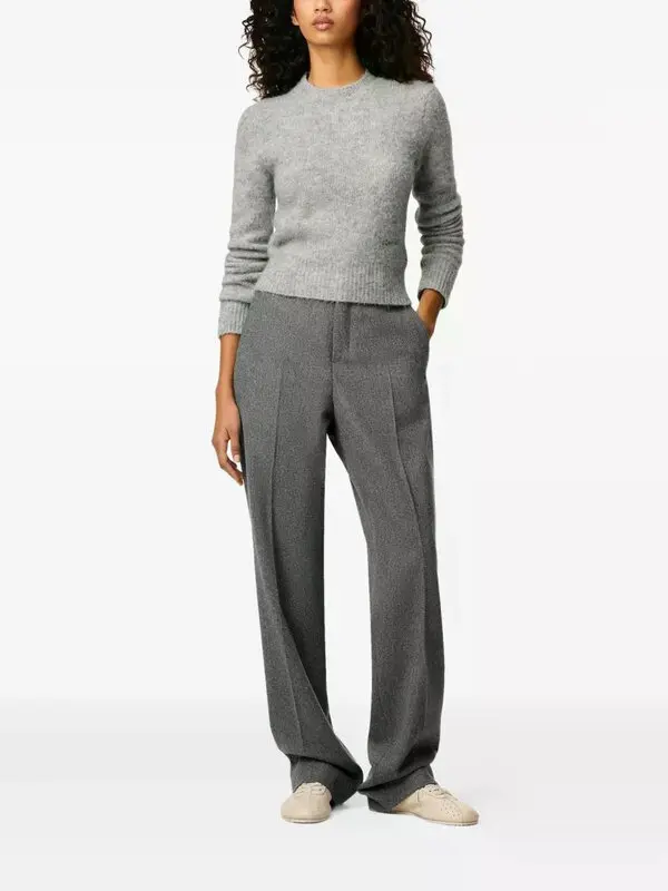 AMI Paris Wool Large-fit Trousers - Grey