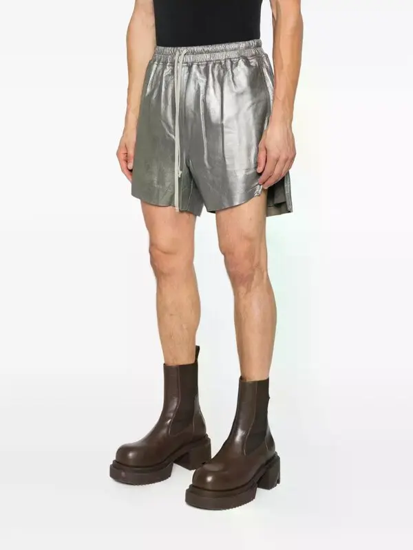 Rick Owens Leather Drawstring Shorts