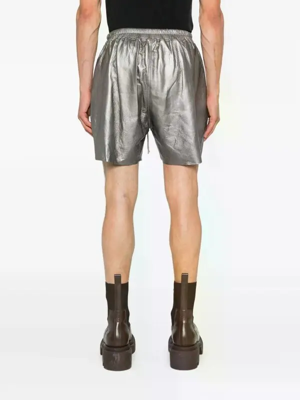 Rick Owens Leather Drawstring Shorts