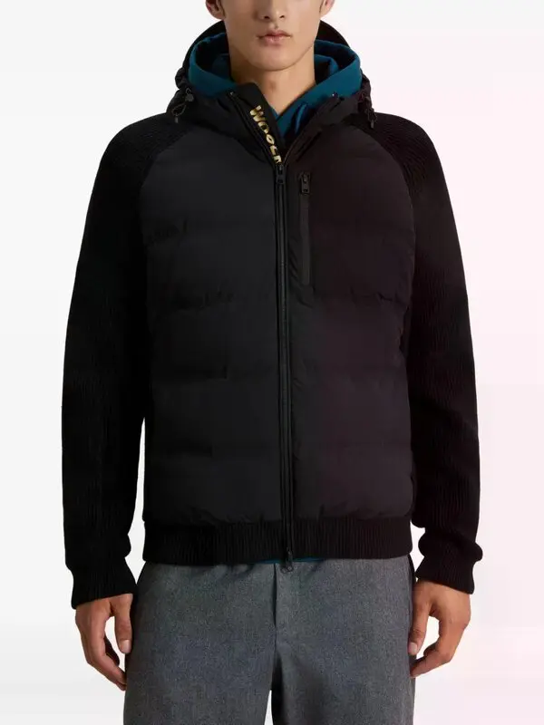 Woolrich Quilted Knit-panel Coat - Black