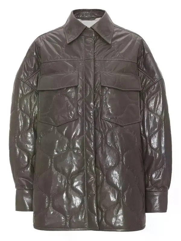 Remain Birger Christensen Quilted Leather Shirt Jacket