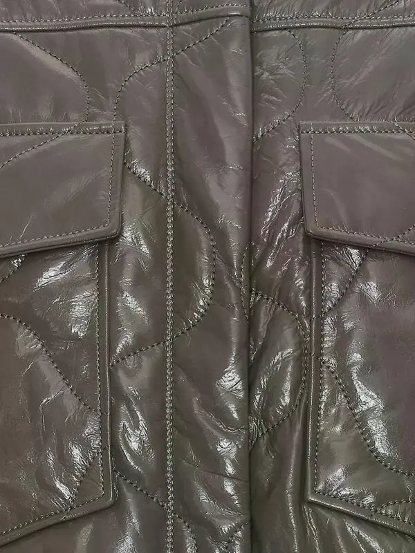 Remain Birger Christensen Quilted Leather Shirt Jacket