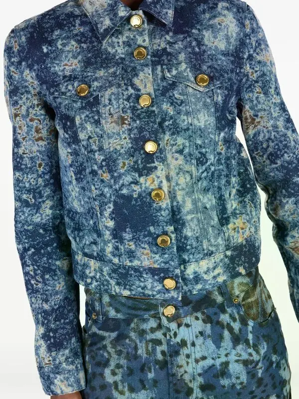 Roberto Cavalli Faded Denim Trucker Jacket