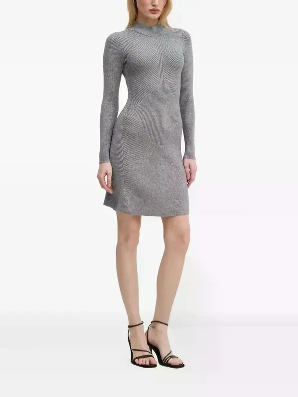 NEVER FULLY DRESSED Ribbed Knit Midi Dress