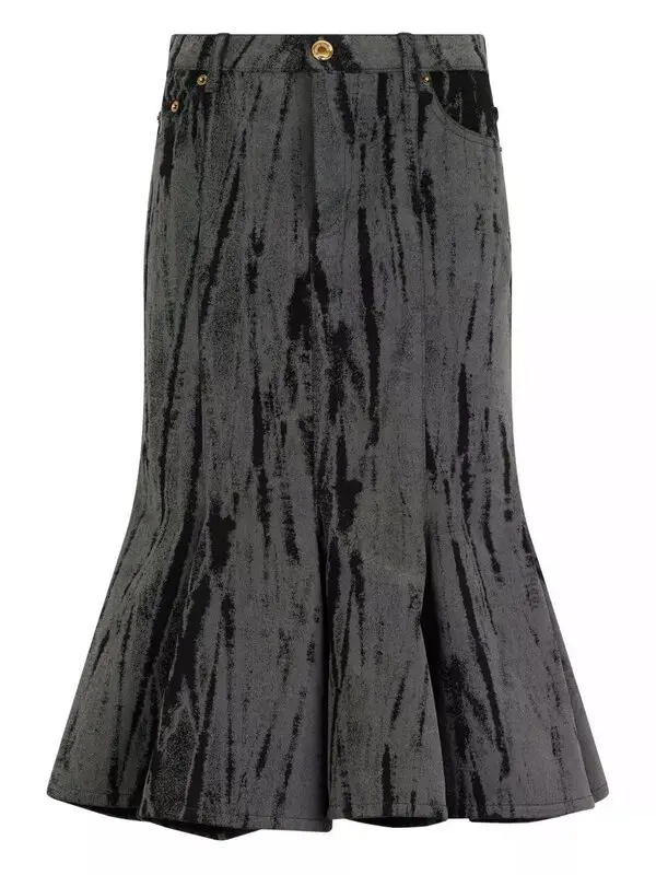 Roberto Cavalli Striated-effect Midi Skirt