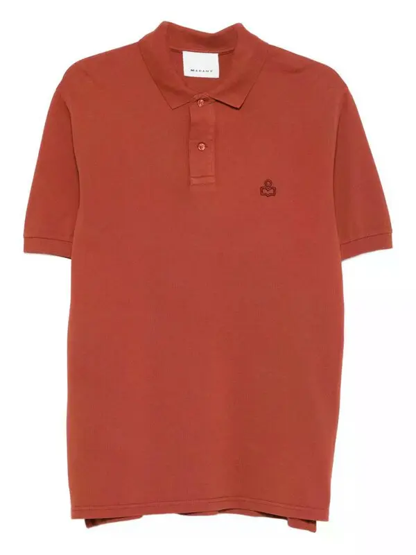 MARANT Logo-embroidered Polo Shirt - Brown