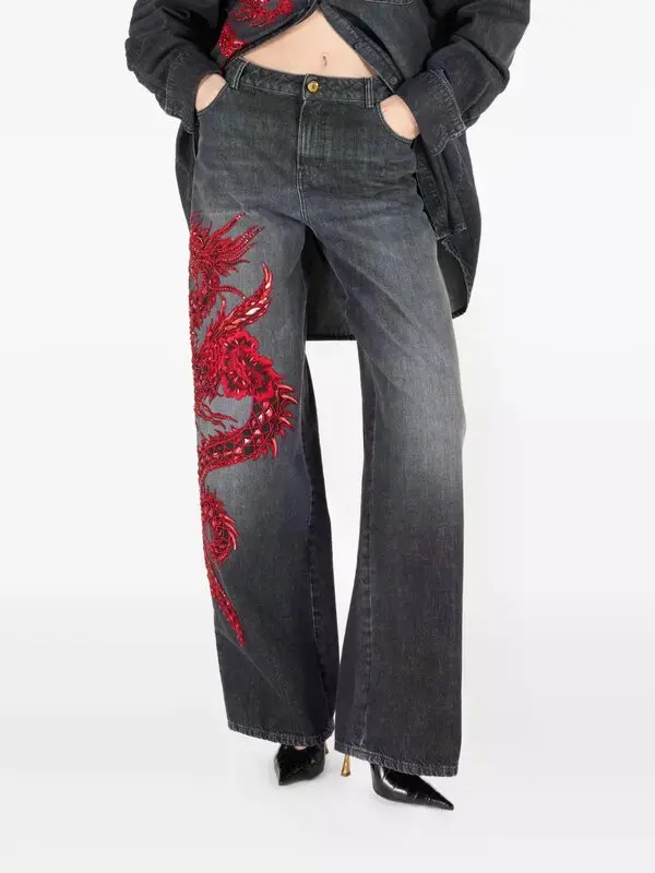 Roberto Cavalli Dragon-sequin Jeans