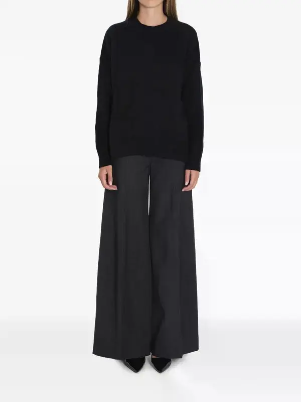 ALLUDE Ribbed Crew-neck Cashmere Sweater
