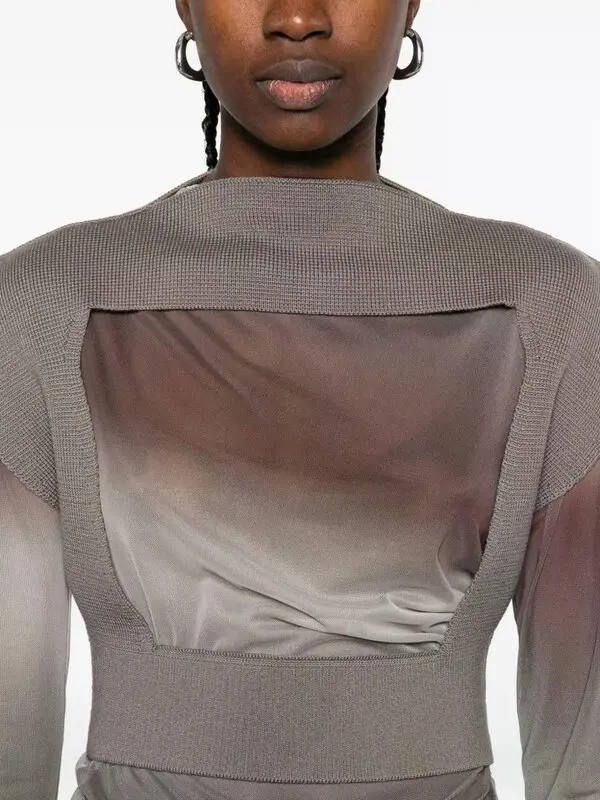 Rick Owens Tatlin Keyhole Wool Top - Grey
