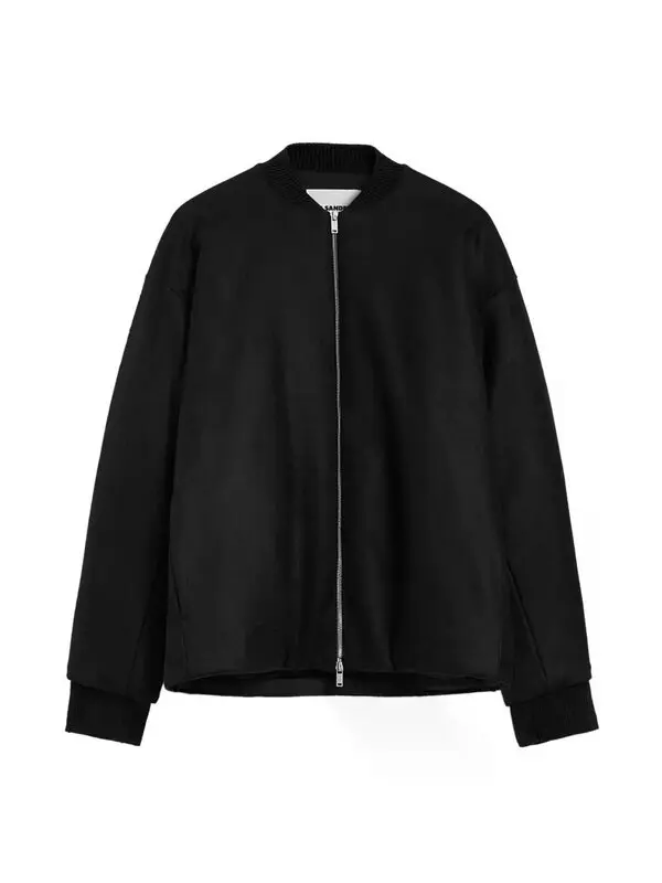 JIL SANDER Wool Bomber Jacket - Black