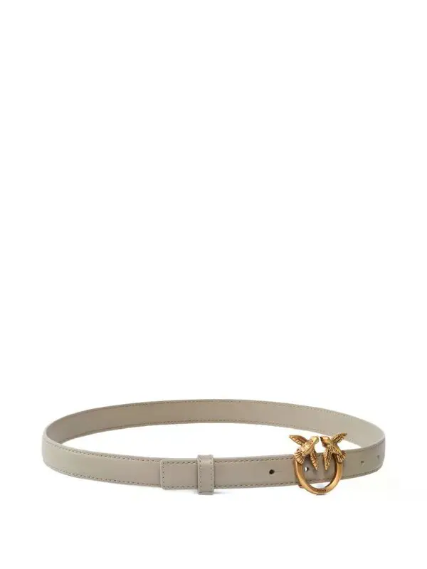 Pinko Leather Belt With Bird Buckle - Neutrals