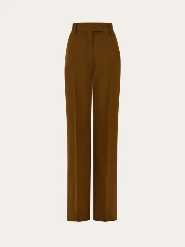 FERRAGAMO Tailored Trouser In Chevron - Brown