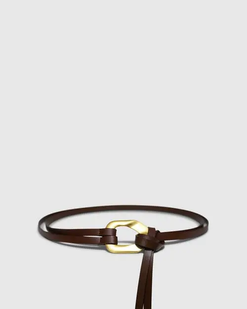 BELLE & BLOOM Dream On Leather Belt - Brown