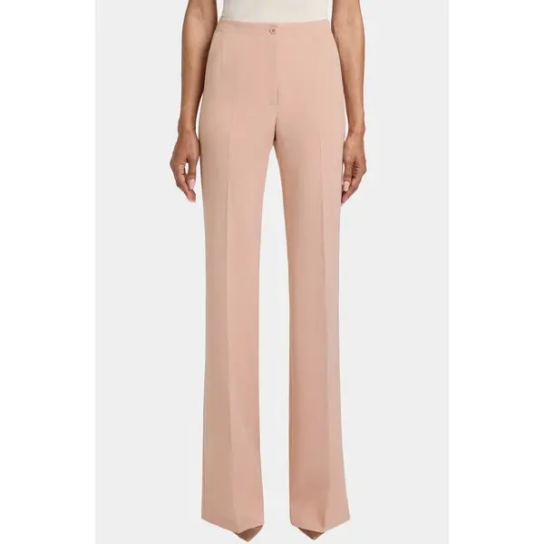 Santorelli Mid-rise Flared Pants In Stretch Crepe - Peach Whip