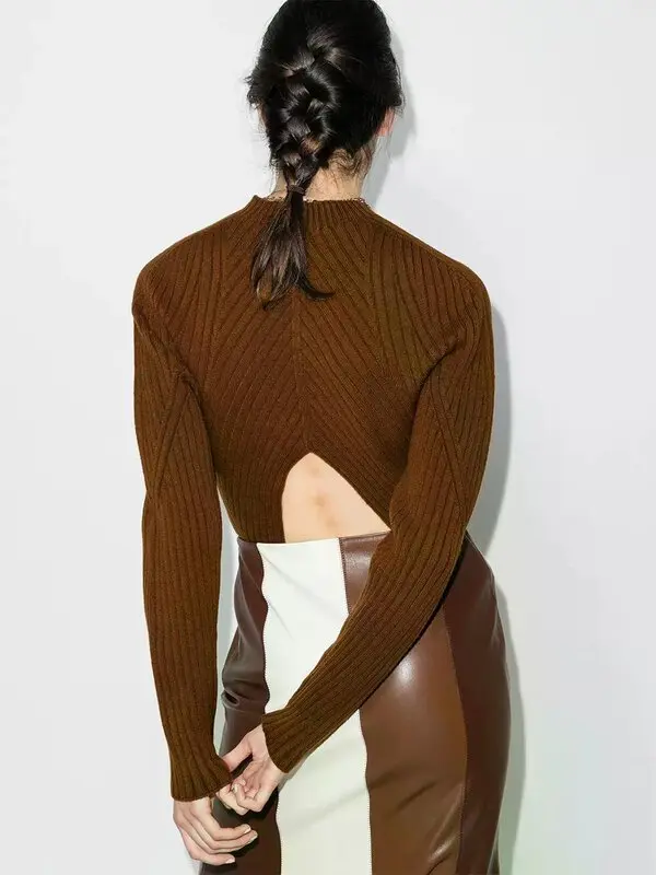 LOW CLASSIC Mock Neck Cutout Back Jumper