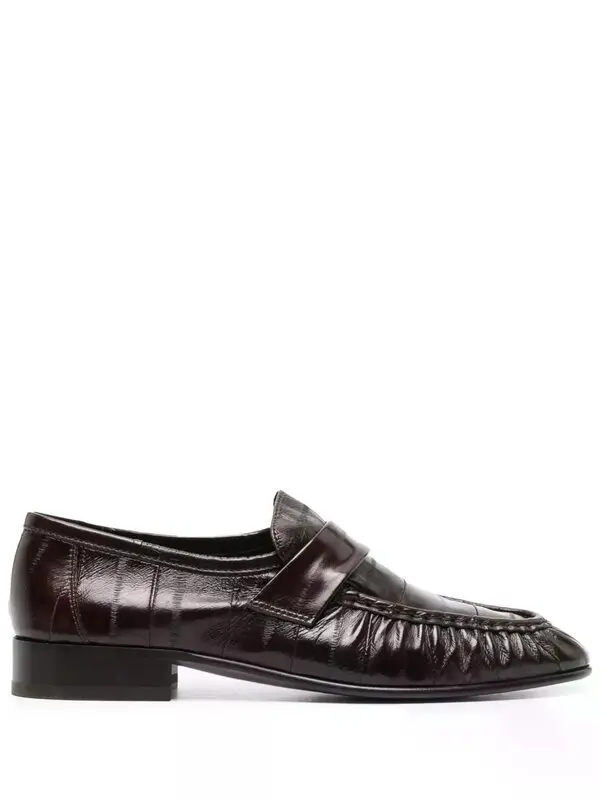 THE ROW Embossed Eel Leather Loafers