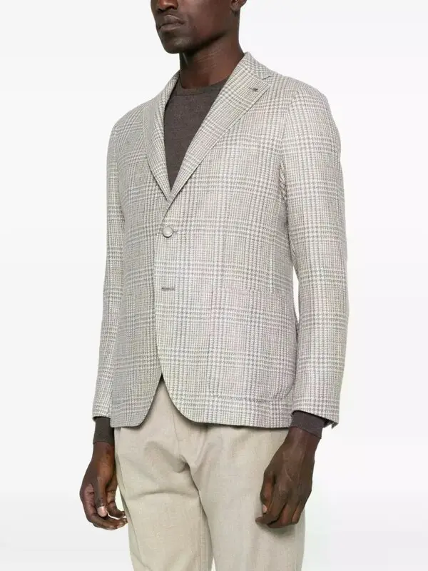 Tagliatore Glen Plaid Wool Jacket - Grey
