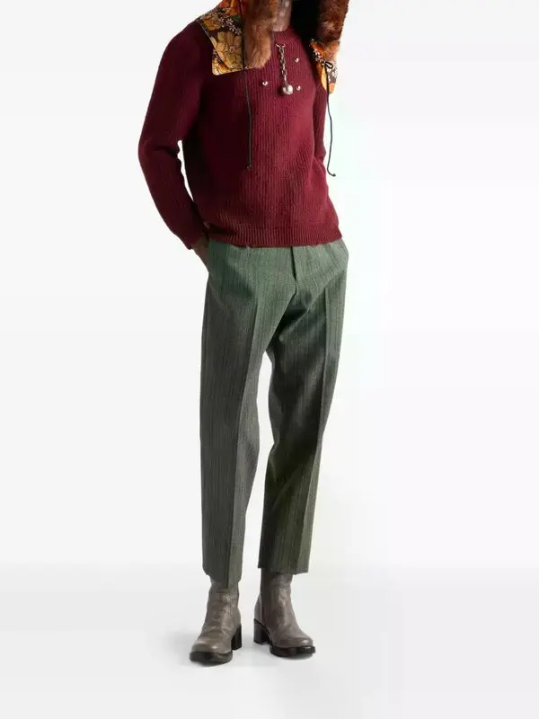 Prada Wool Crew-neck Sweater With Pendant - Red