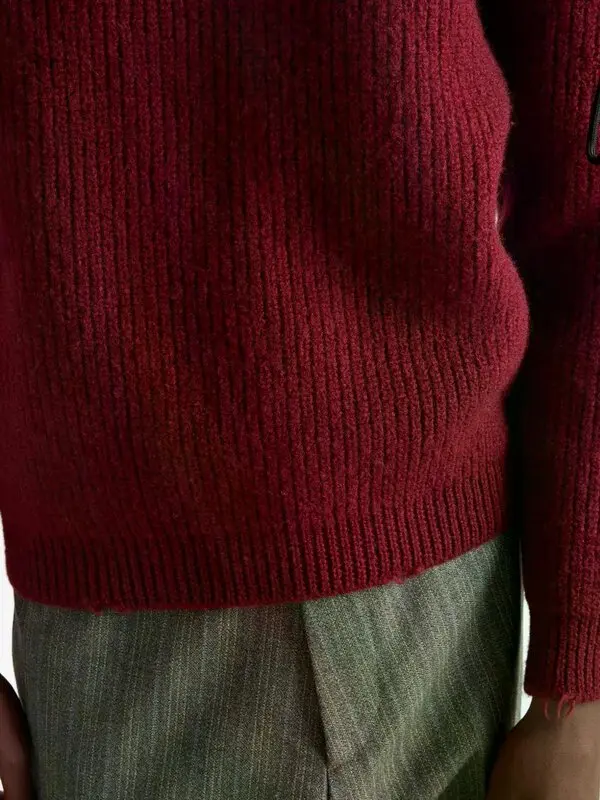 Prada Wool Crew-neck Sweater With Pendant - Red
