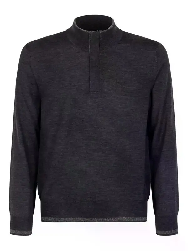 Canali High-neck Long Sleeve Sweater - Grey