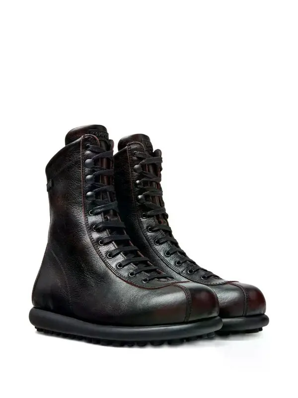 Camper Ariel Lace-up Leather Boots - Red