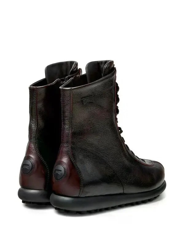 Camper Ariel Lace-up Leather Boots - Red