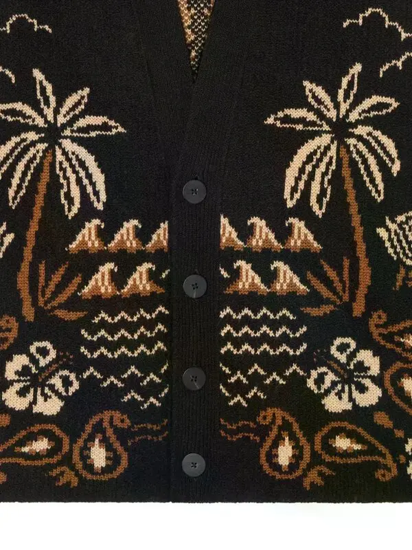 Alanui Palm-tree Paisley Cardigan
