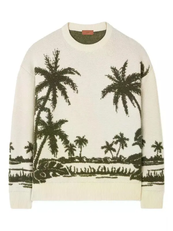 Alanui Palm Tree Intarsia Sweater - Green