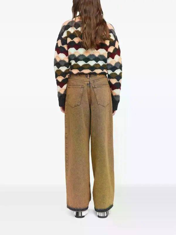 Alanui Pleat-detailed Acid-wash Jeans - Brown