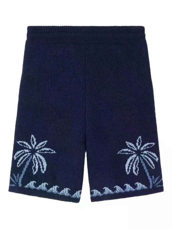 Alanui Palm-tree Motif Shorts - Blue
