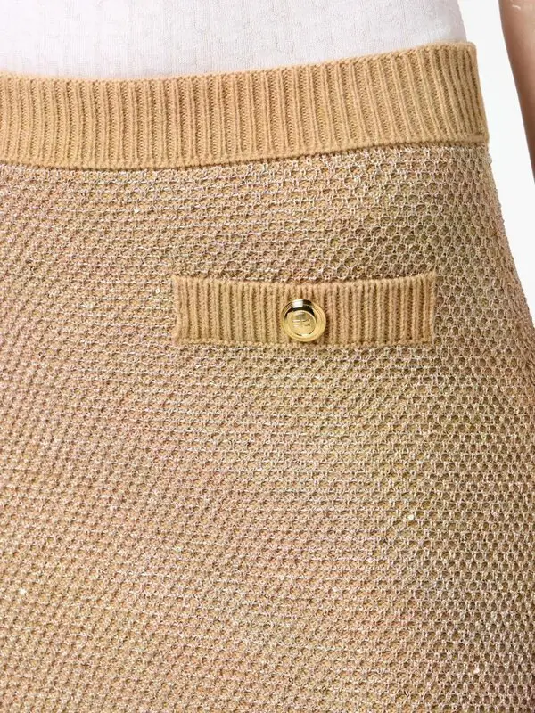 Elisabetta Franchi Knitted Mini Skirt - Neutrals