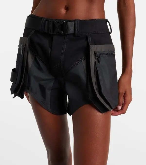 MUGLER Belted Low-rise Cargo Shorts