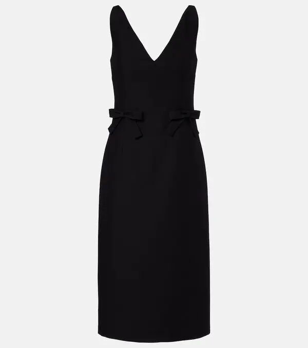 Valentino Garavani Crepe Couture Bow-detail Midi Dress - Black