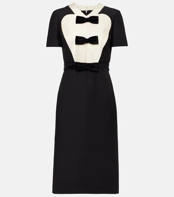 Valentino Garavani Crepe Couture Bow-detail Midi Dress - Black