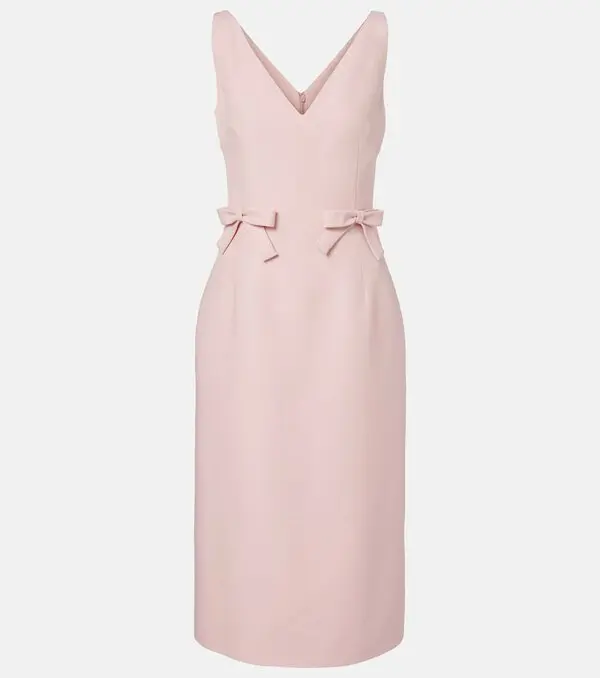 Valentino Garavani Crepe Couture Bow-detail Midi Dress - Pink