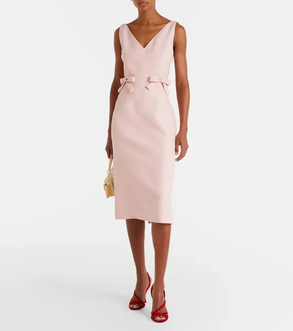 Valentino Garavani Crepe Couture Bow-detail Midi Dress - Pink