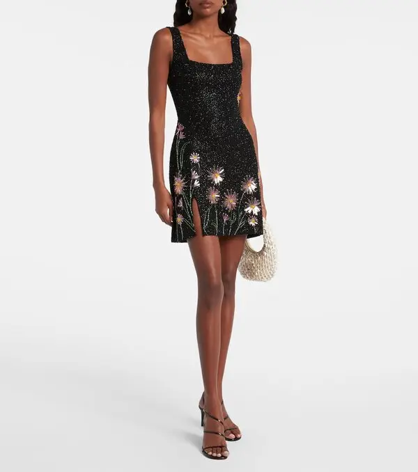 Staud Le Sable Beaded Minidress