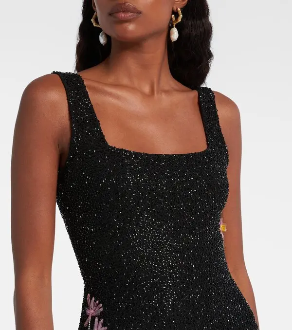 Staud Le Sable' Beaded Mini Dress