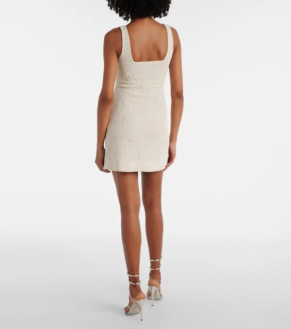 Staud Le Sable Beaded Minidress - White