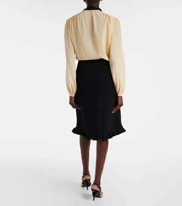 Valentino Garavani Wool-blend Mini Skirt With Ruffle Detail