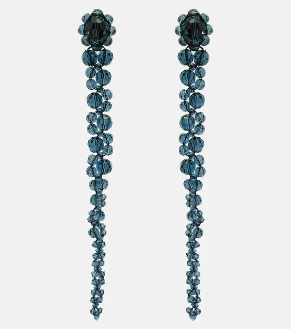 Simone Rocha Crystal-embellished Drop Earrings - Blue