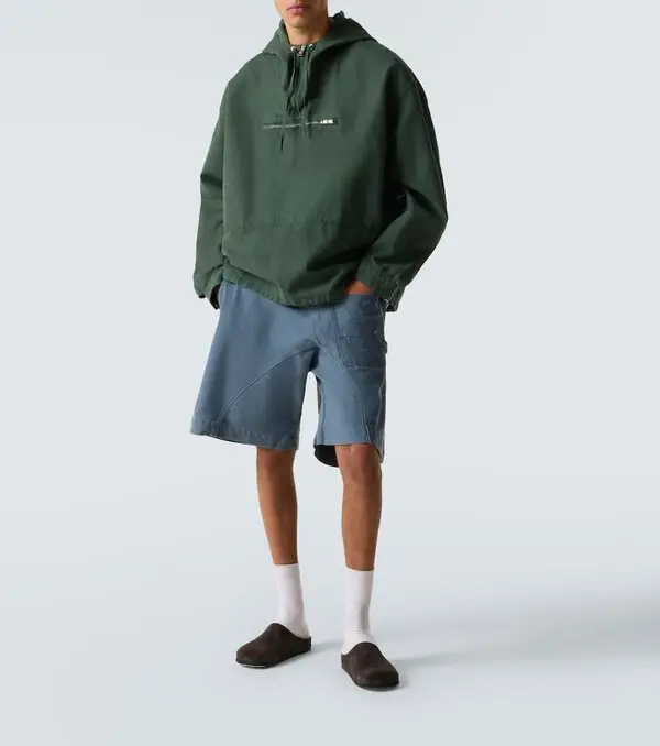 JW Anderson Twisted Cotton Canvas Bermuda Pants