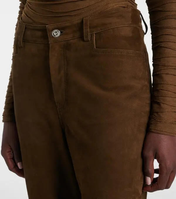 Proenza Schouler Maxine Suede Straight Leg Pants